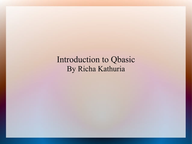 Introduction to qbasic | PPT