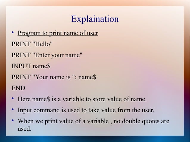 Introduction to qbasic | PPT