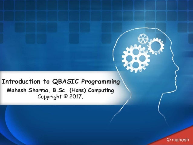 Introduction to QBASIC programming and basics