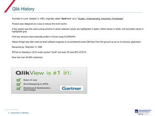 Oh! Session on Introduction to Qlikview | PPT