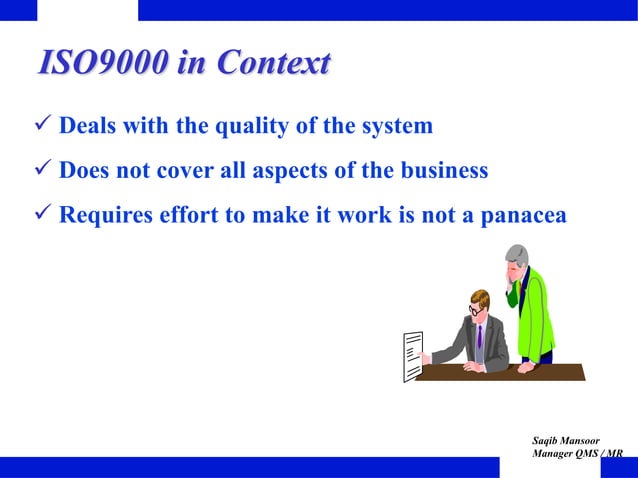 INTRODUCTION TO QUALITY MANAGEMENT SYSTEM (QMS) ISO9000 | PPT