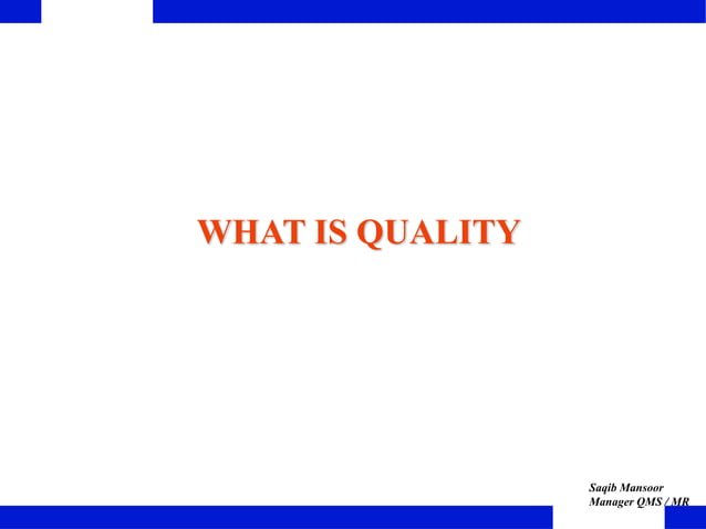 INTRODUCTION TO QUALITY MANAGEMENT SYSTEM (QMS) ISO9000 | PPT