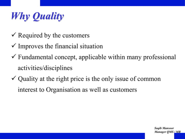 INTRODUCTION TO QUALITY MANAGEMENT SYSTEM (QMS) ISO9000 | PPT