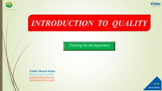Introduction to Quality (Training for Beginners) | PPTX