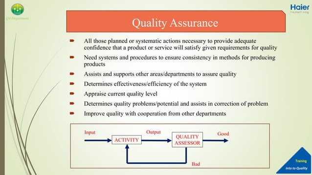 Introduction to Quality (Training for Beginners) | PPTX