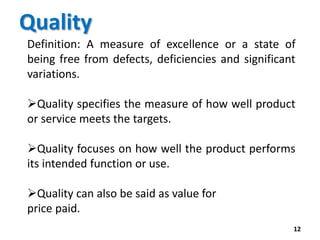 Introduction to quality assurance and qualtiy control | PPTX
