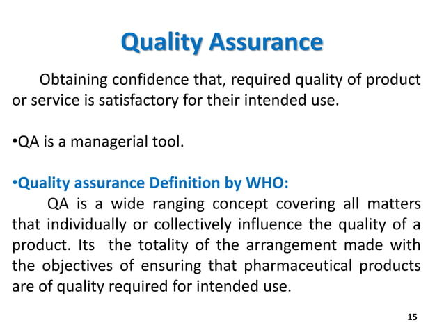 Introduction to quality assurance and qualtiy control | PPTX