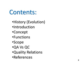 Introduction to quality assurance and qualtiy control | PPTX