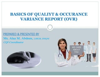 Introduction to quality and OVR | PPTX | First Aid | Injuries