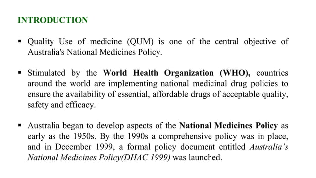 Introduction to Quality use of medicine.pptx | Healthcare Industry ...