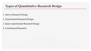 Introduction to quantitative research design | PPT