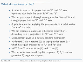 Introduction to Quantum Computing from Math perspective | PDF