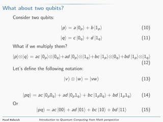 Introduction to Quantum Computing from Math perspective | PDF