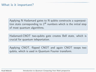 Introduction to Quantum Computing from Math perspective | PDF