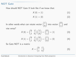 Introduction to Quantum Computing from Math perspective | PDF