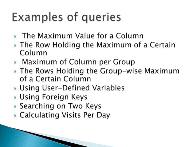 Introduction to queries | PPT