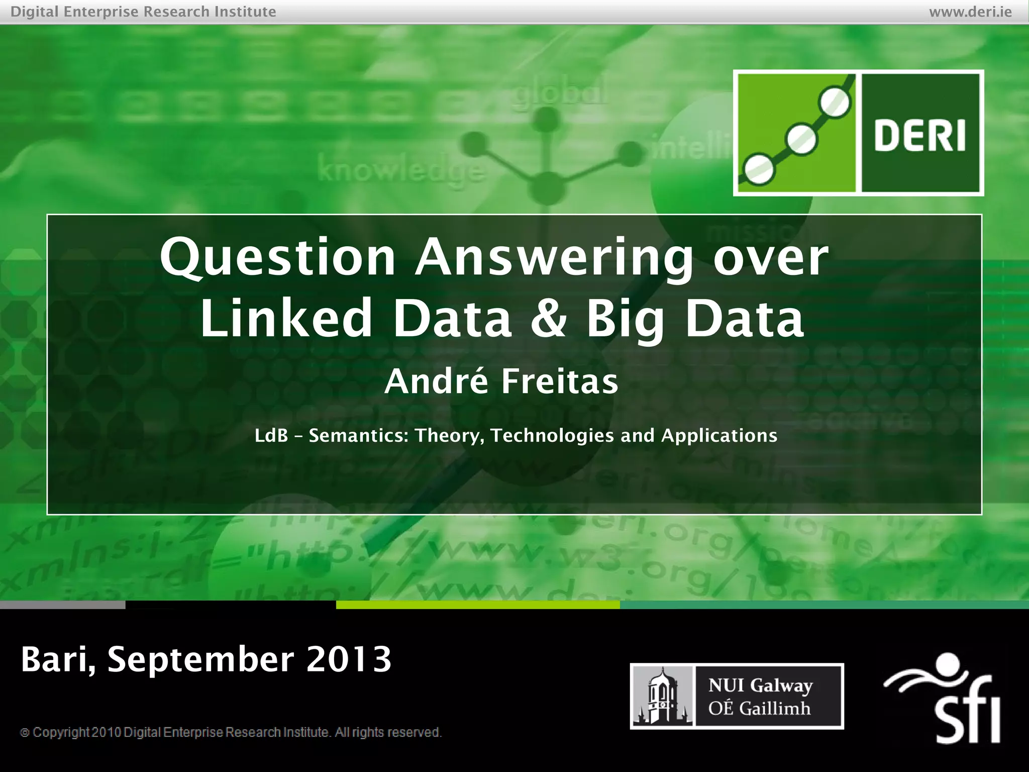 Introduction to question answering for linked data & big data | PPT