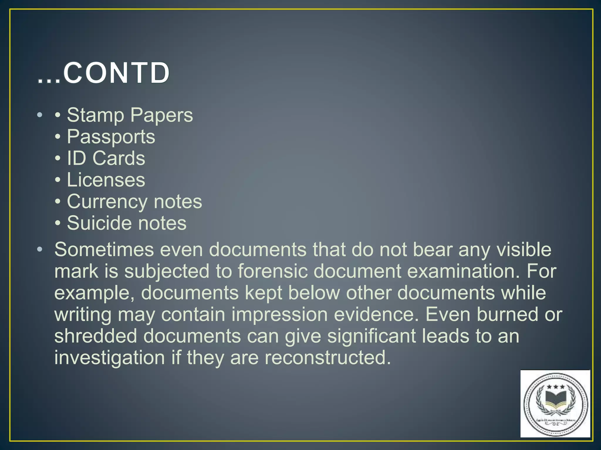 Introduction to Questioned Document | PPTX