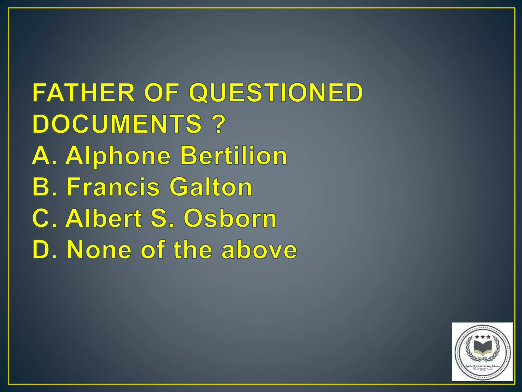 Introduction to Questioned Document | PPTX