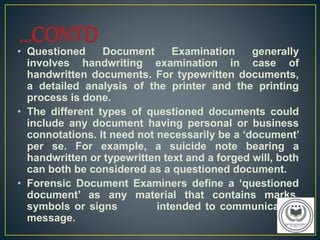 Introduction to Questioned Document | PPTX