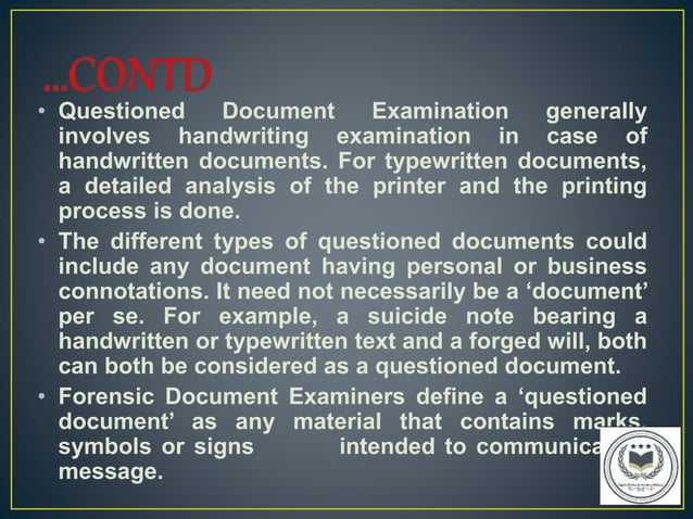 Introduction to Questioned Document | PPTX