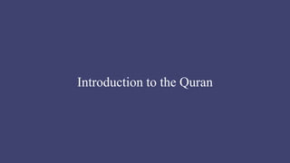 Introduction to quran lecture01 | PPTX