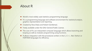 Introduction to R for beginners | PPTX