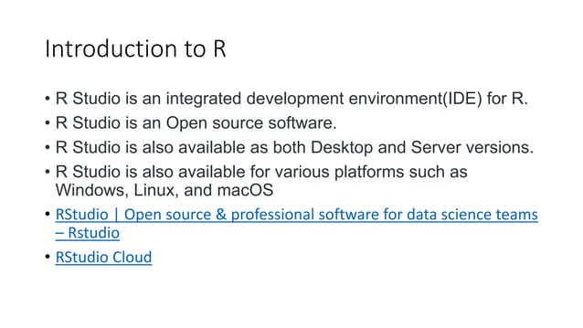 Introduction to R.pptx | Computing | Technology & Computing