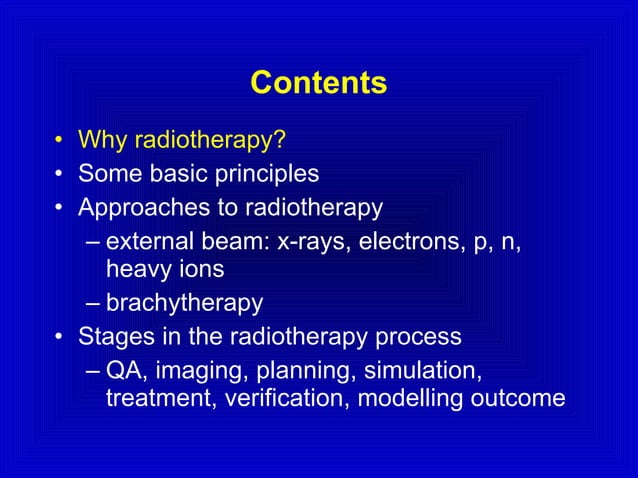 Introduction to radiation therapy | PPT | Cancer | Diseases and Conditions