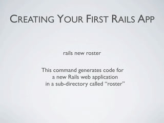 Introduction to Rails | KEY | Computing | Technology & Computing
