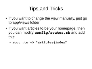 Introduction to rails | PPT