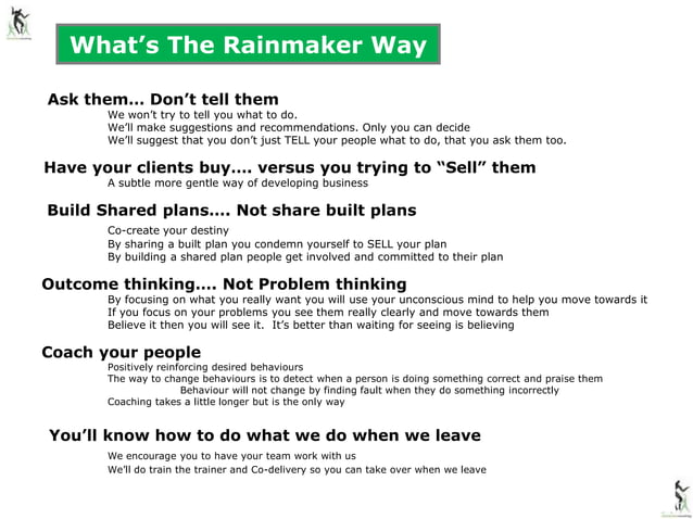 Introduction to Rainmaker Coaching | PPT