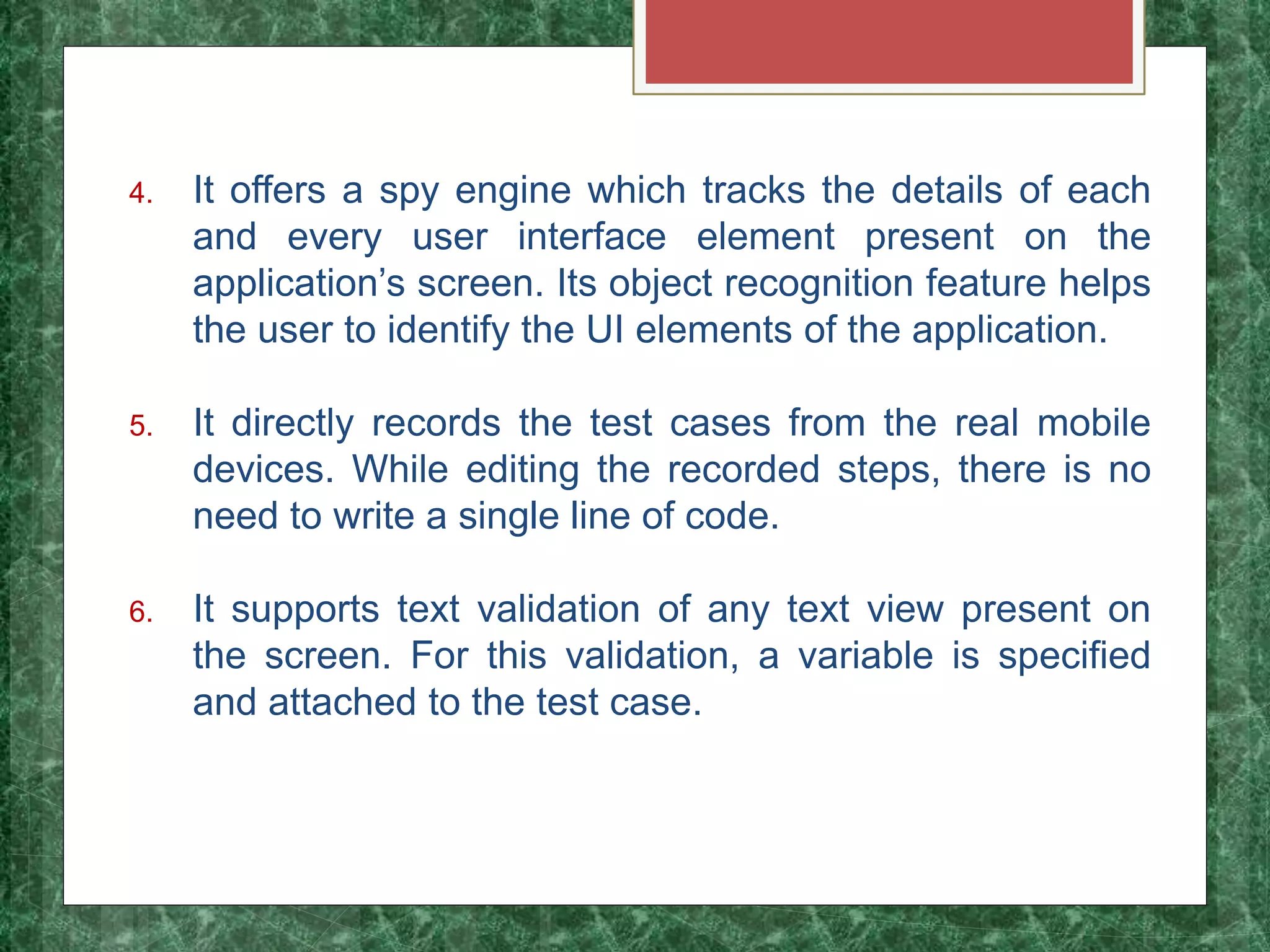Introduction To Ranorex Components And Features Ppt