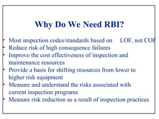 Introduction to Risk Based Inspection API-580 & 581 | PPT