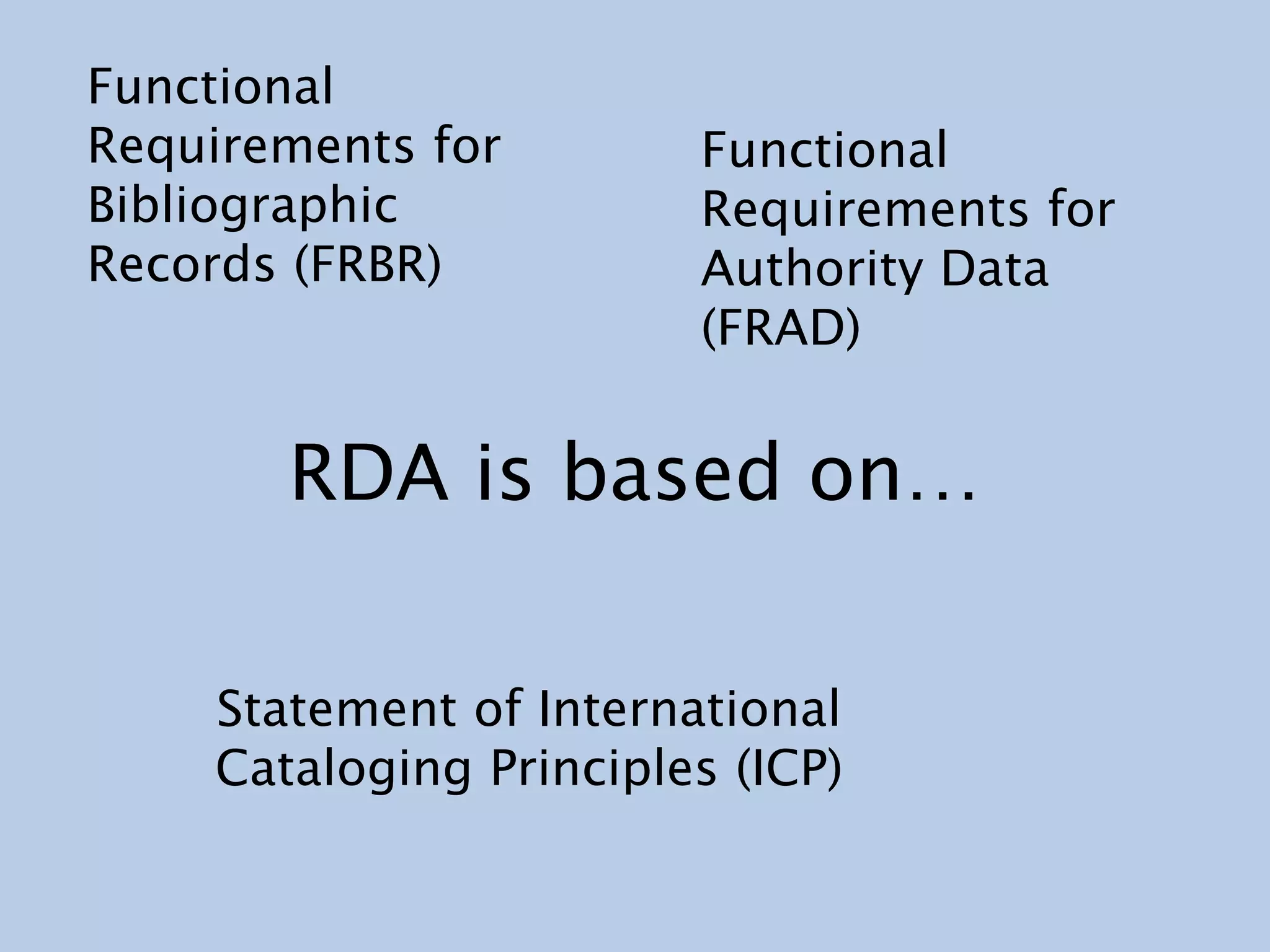 Introduction to RDA Part 1 | PPTX