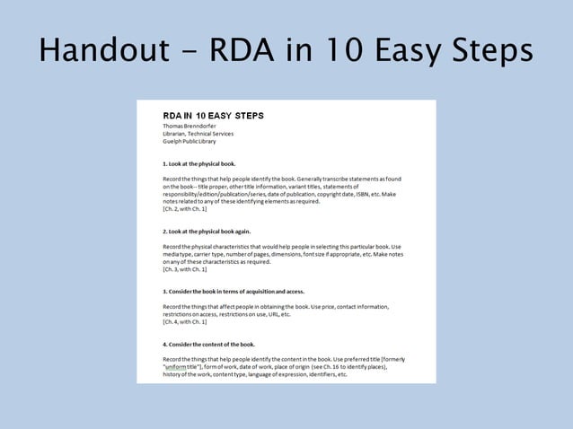 Introduction to RDA Part 3 | PPTX | Databases | Computer Software and Applications