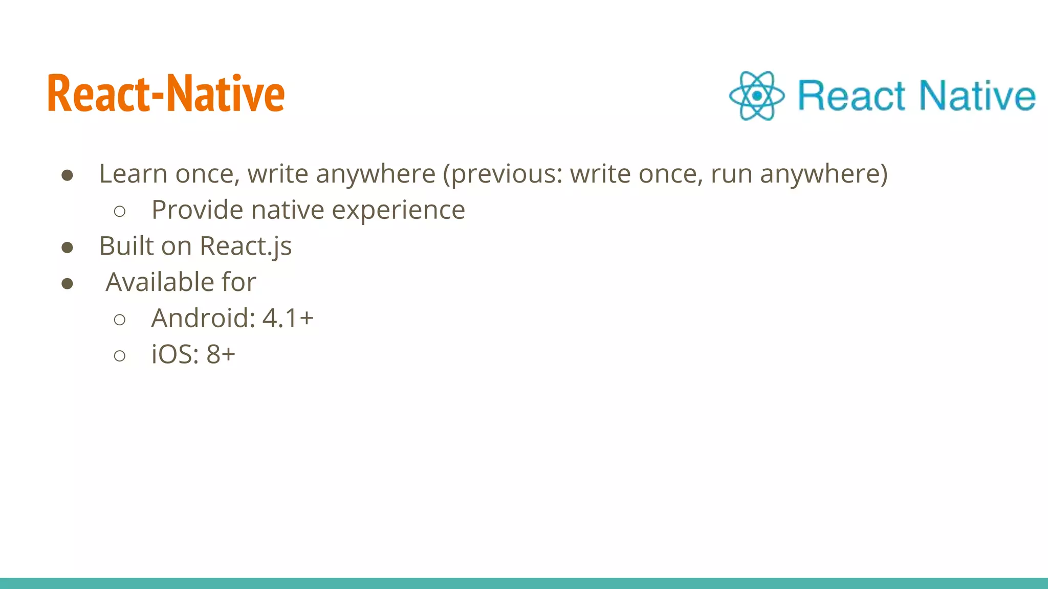 Introduction to react native @ TIC NUST | PPT