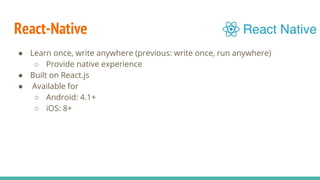 Introduction to react native @ TIC NUST | PPT