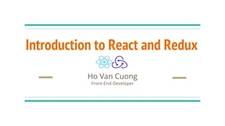 Introduction to react and redux | PPTX