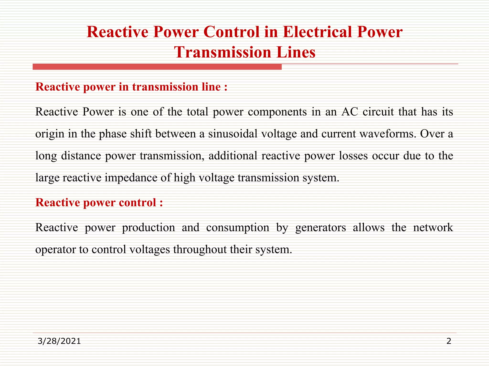 Introduction To Reactive Power Control In Electrical Power Pdf 3676