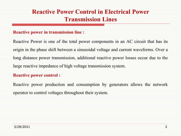 Introduction to reactive power control in electrical power | PDF