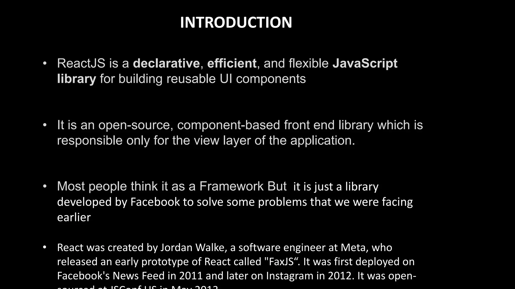 Introduction To Reactjs Ui Web Dev Pptx