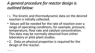 Introduction to reactor design | PPTX
