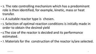 Introduction to reactor design | PPTX