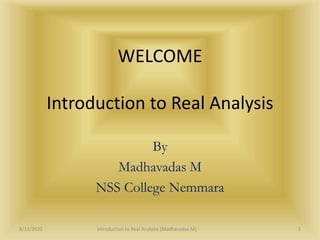 Introduction to real analysis | PPTX