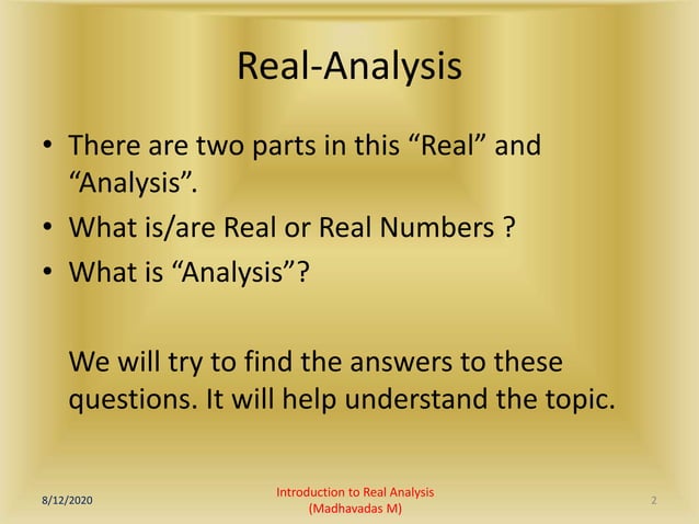 Introduction to real analysis | PPTX