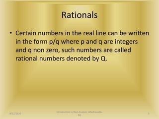 Introduction to real analysis | PPTX