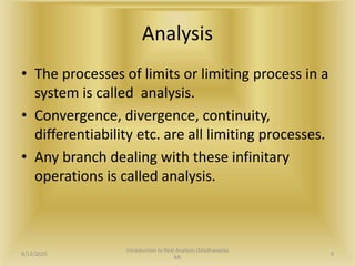 Introduction to real analysis | PPTX