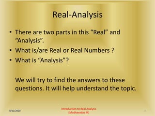 Introduction to real analysis | PPT