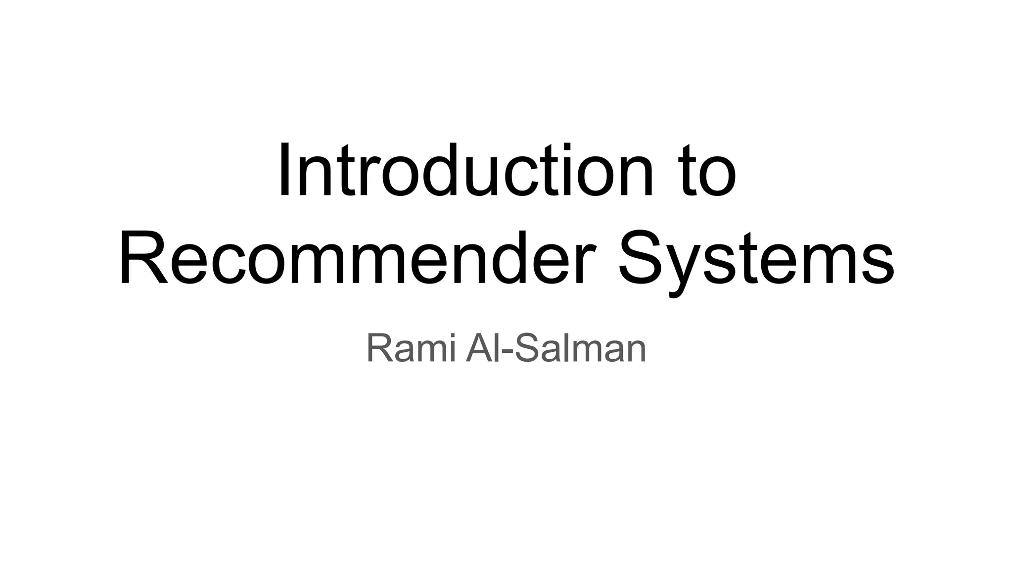 Introduction to recommender systems | PDF